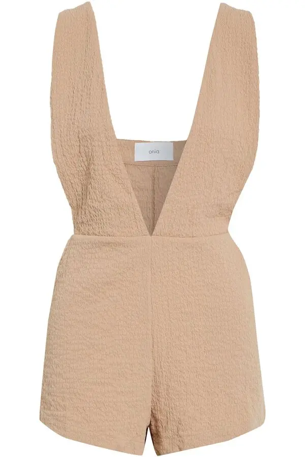 Onia Cloqué Playsuit - Neutral