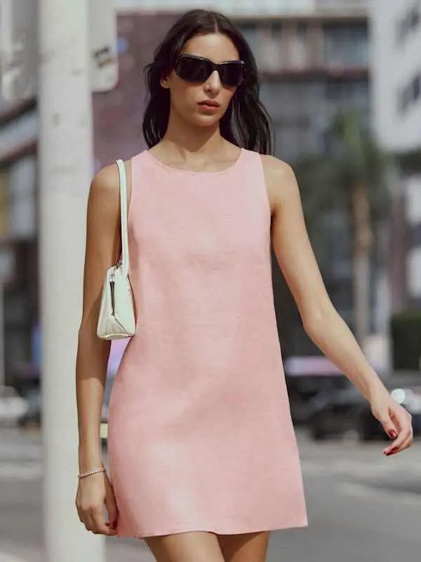 knee length dresses for ladies Girls Sydelia Linen Mini Dress main image 0