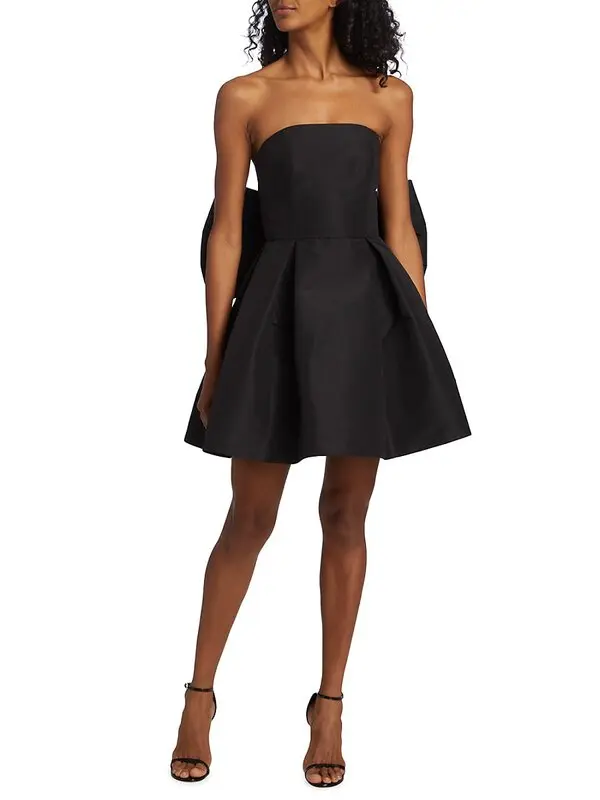 Alexia Maria Paige Silk Faille Bow Minidress