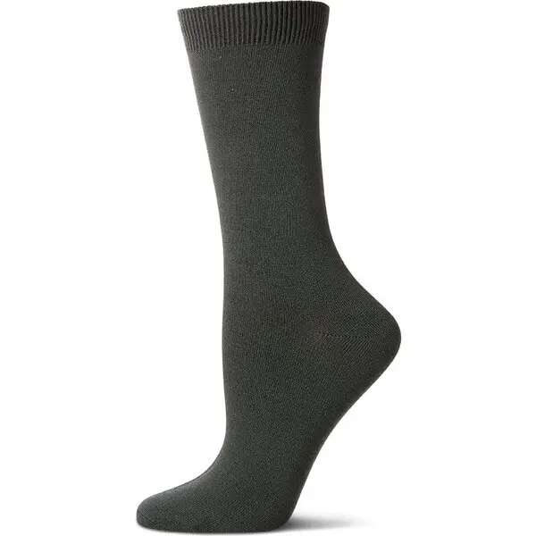 MEMOI Seamless Crew Socks - Dark Spruce