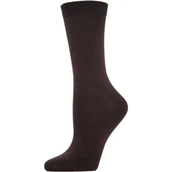MEMOI Seamless Crew Socks - Espresso