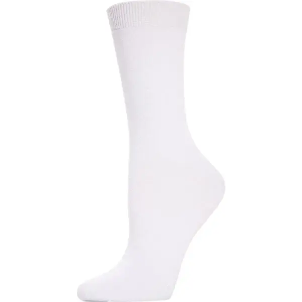 MEMOI Seamless Crew Socks - White