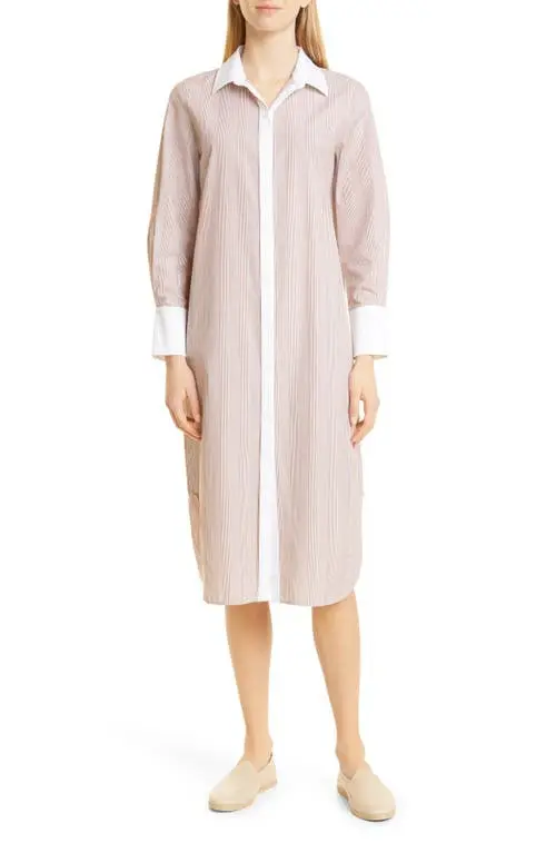 Misook Stripe Cotton Shirtdress