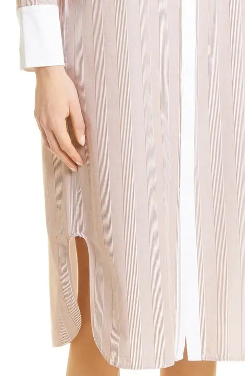 Misook Stripe Cotton Shirtdress
