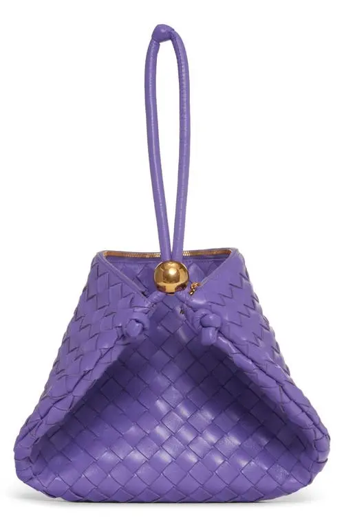 Bottega Veneta Medium Half Moon Bag - Purple-Gold | Editorialist