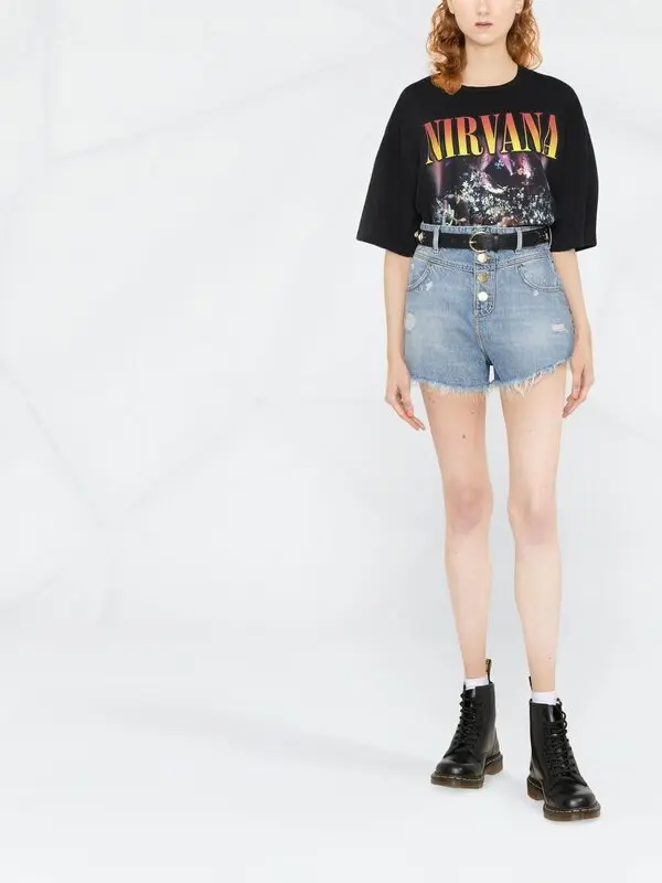 Pinko Distressed Frayed Shorts