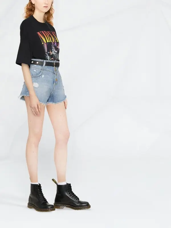 Pinko Distressed Frayed Shorts