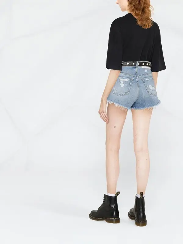 Pinko Distressed Frayed Shorts