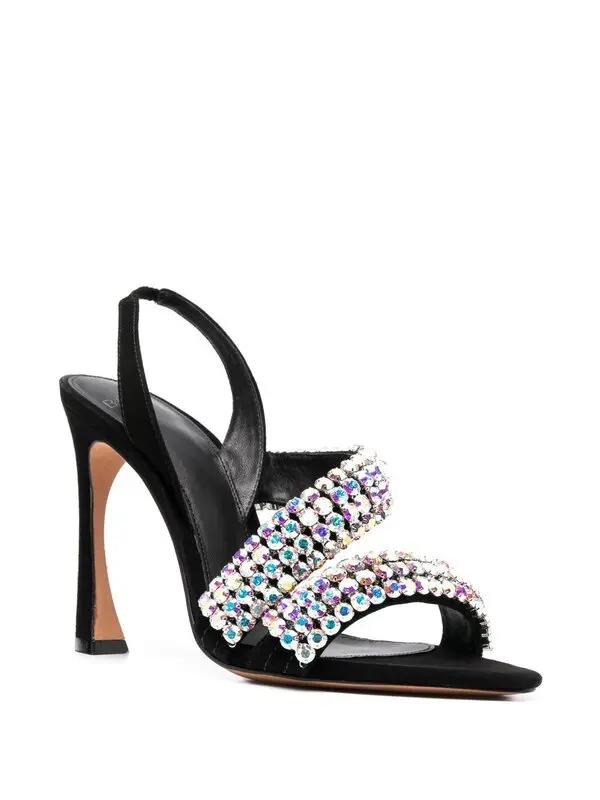 ALEXANDRE BIRMAN Crystal-embellished Leather Sandals