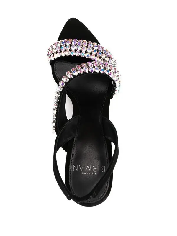 ALEXANDRE BIRMAN Crystal-embellished Leather Sandals