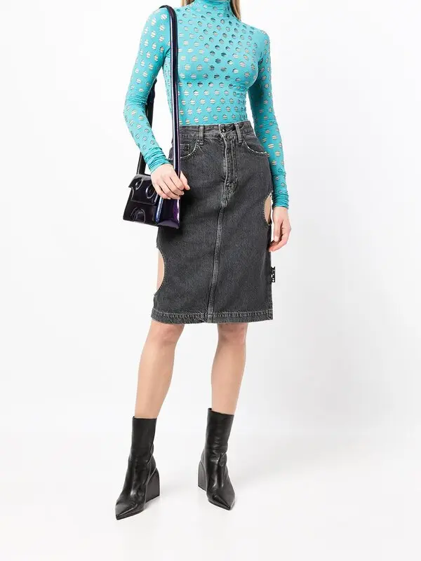 Off-White Meteor Denim Pencil Skirt