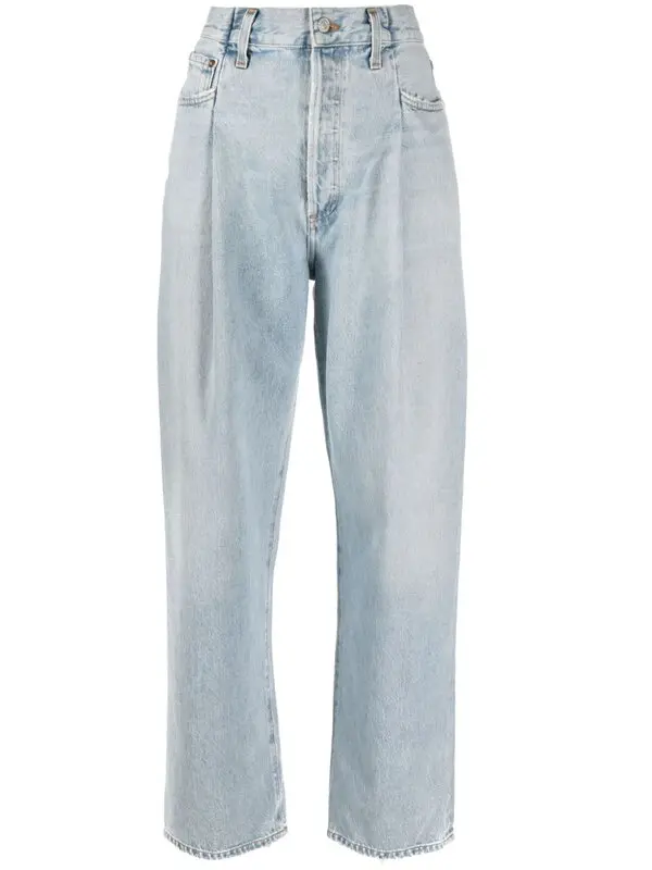 AGOLDE High-waisted Pleated Straight-leg Jeans