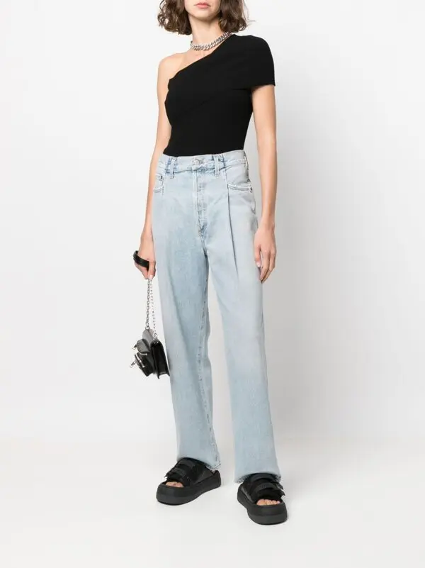 AGOLDE High-waisted Pleated Straight-leg Jeans