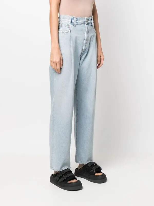 AGOLDE High-waisted Pleated Straight-leg Jeans