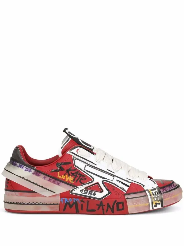 Dolce & Gabbana Portofino Hand-painted Sneakers