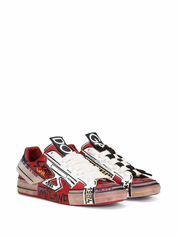 Dolce & Gabbana Portofino Hand-painted Sneakers