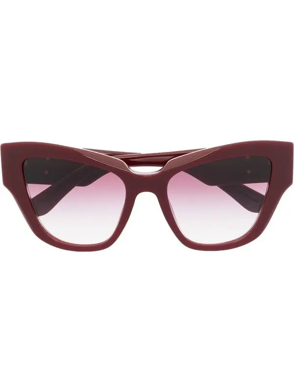 Dolce & Gabbana Logo-plaque Butterfly-frame Sunglasses - Red