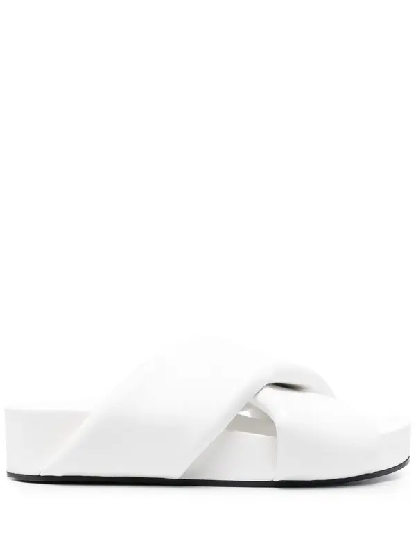 JIL SANDER Crossover-strap Slip-on Sandals - White