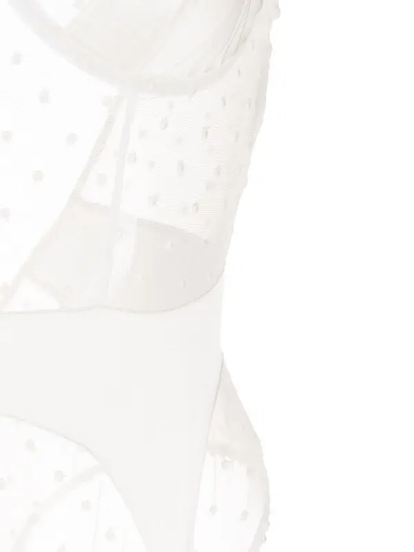 FLEUR DU MAL Dotty Tulle Cupped Bodysuit