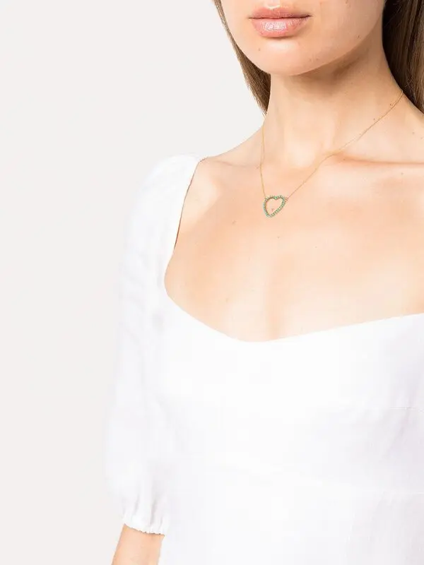 JENNIFER MEYER 18kt Yellow Gold Turquoise Heart Pendant Necklace