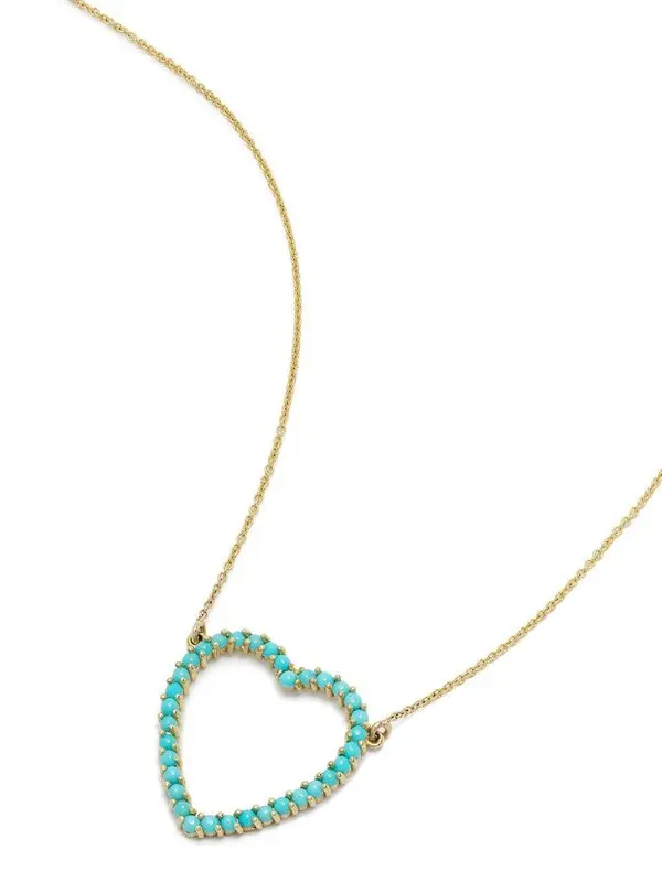 JENNIFER MEYER 18kt Yellow Gold Turquoise Heart Pendant Necklace