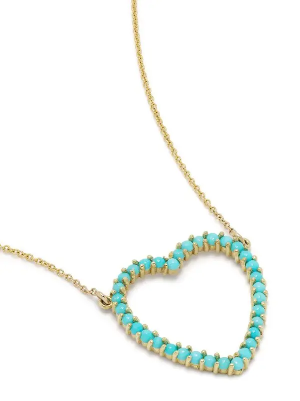 JENNIFER MEYER 18kt Yellow Gold Turquoise Heart Pendant Necklace