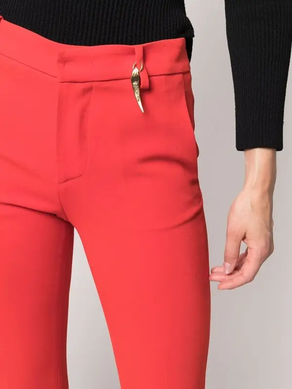 Roberto Cavalli Flared Trousers With Tiger Tooth Detail