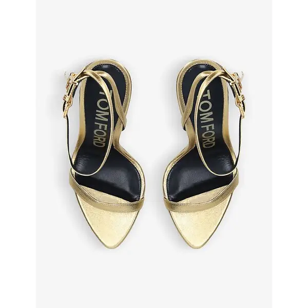 TOM FORD Padlock Leather Heeled Sandals