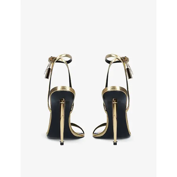 TOM FORD Padlock Leather Heeled Sandals