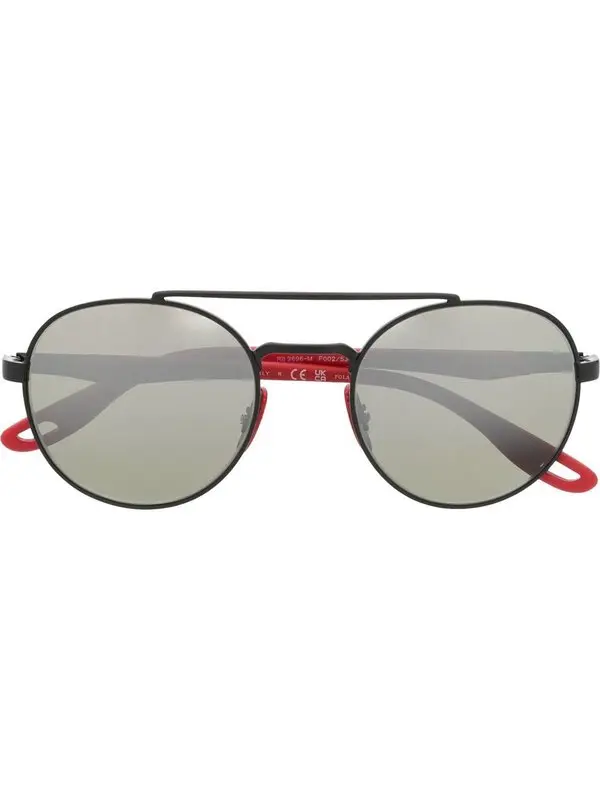 Ray-ban Round-frame Mirrored Sunglasses - Black