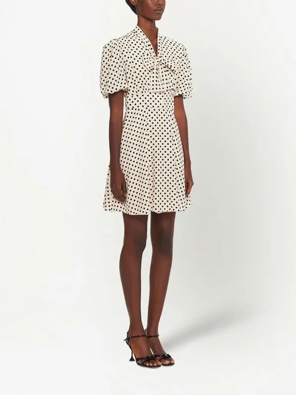 Miu Miu Polka-dot Mini Silk Dress