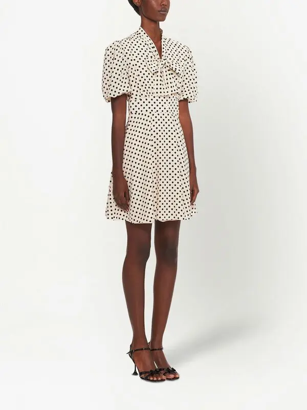 Miu Miu Polka-dot Mini Silk Dress