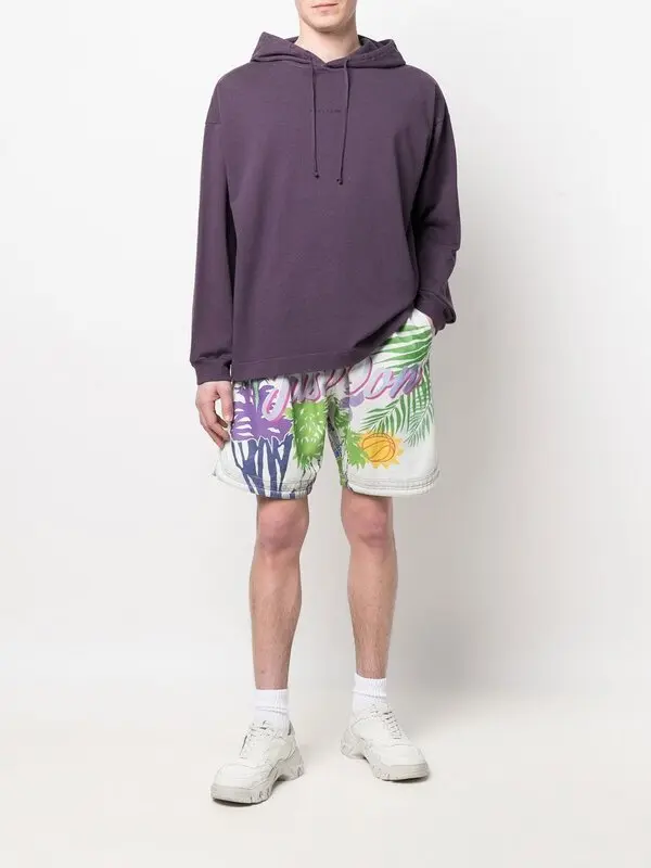 JUST DON Graphic Print Shorts