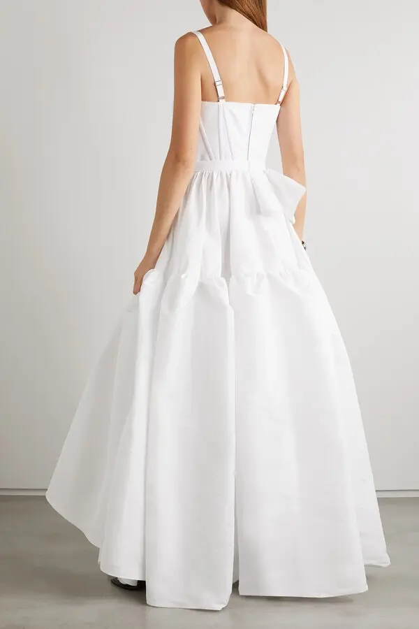 Alexander McQueen Ruffled Taffeta Gown - White