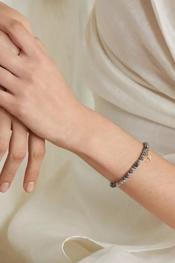 SYDNEY EVAN Small Starburst Silverite And Diamond Bracelet
