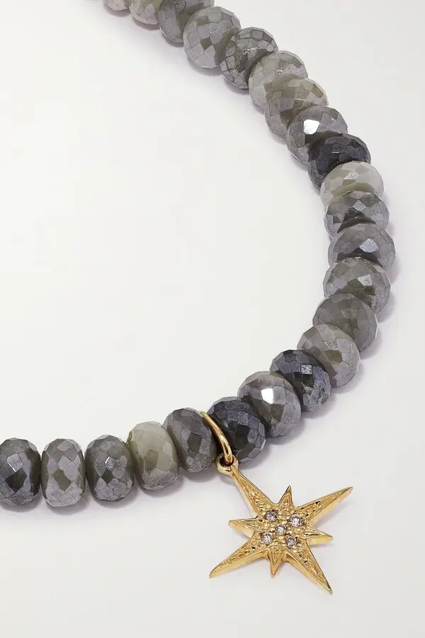 SYDNEY EVAN Small Starburst Silverite And Diamond Bracelet