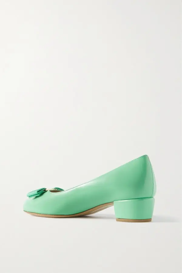 FERRAGAMO Vara Bow-embellished Leather Pumps