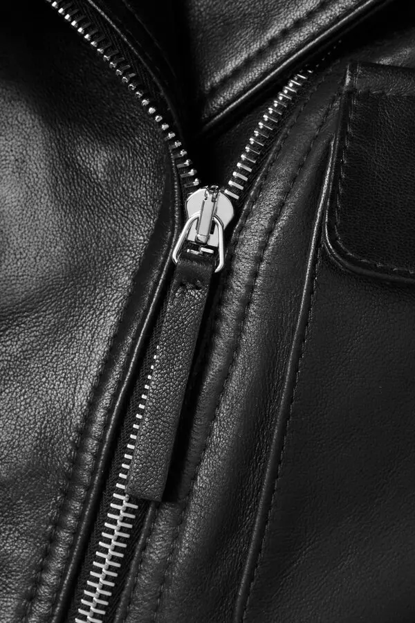 Khaite Meyla Cropped Leather Biker Jacket