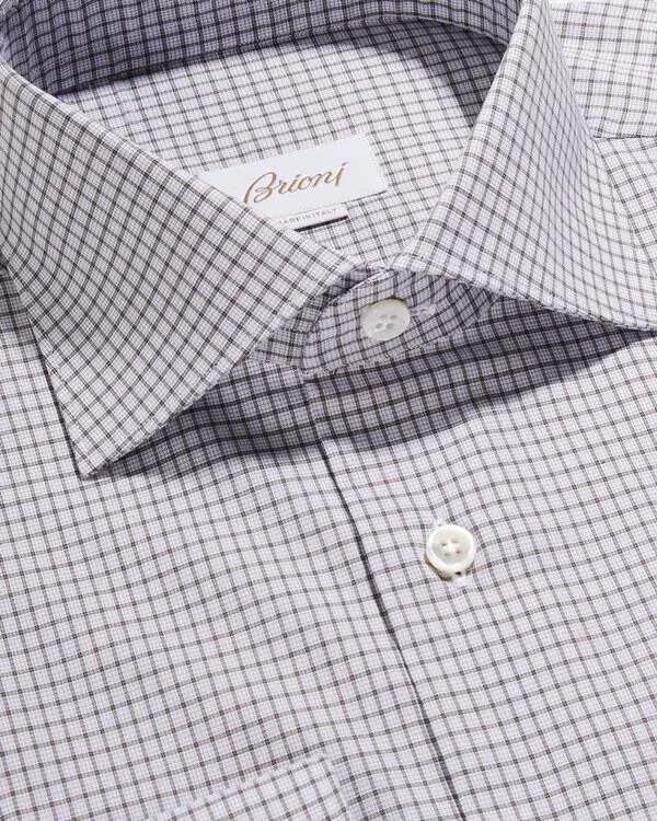 Brioni Apos;s Graph Check Cotton Dress Shirt