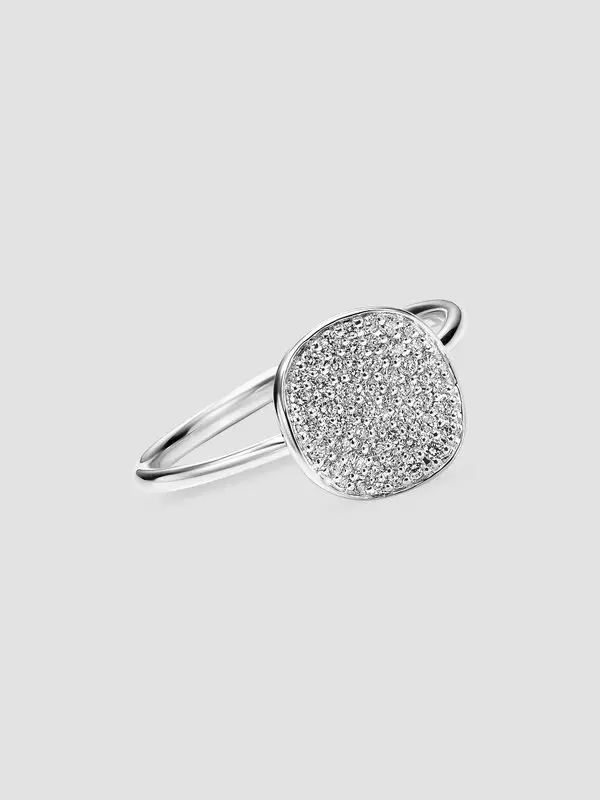 Ippolita Stardust Small Flower & Diamond Disc Ring - Silver