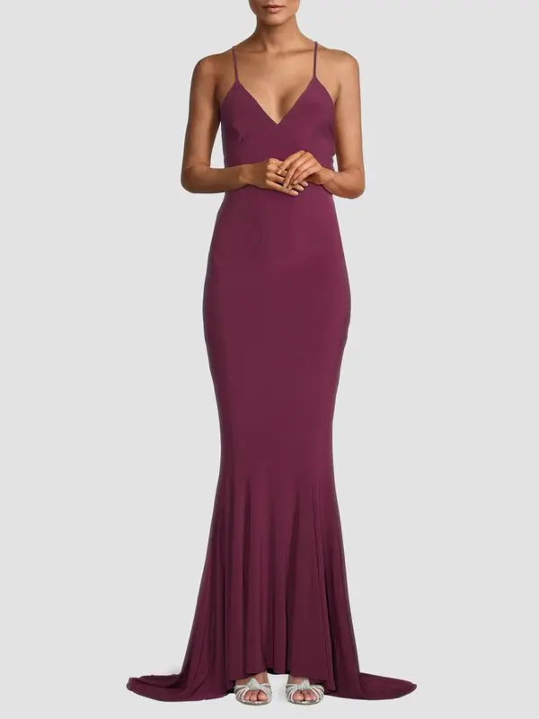 Norma Kamali Crisscross Scoopback Gown