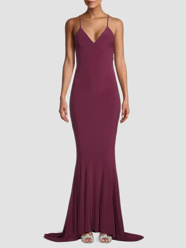 Norma Kamali Crisscross Scoopback Gown