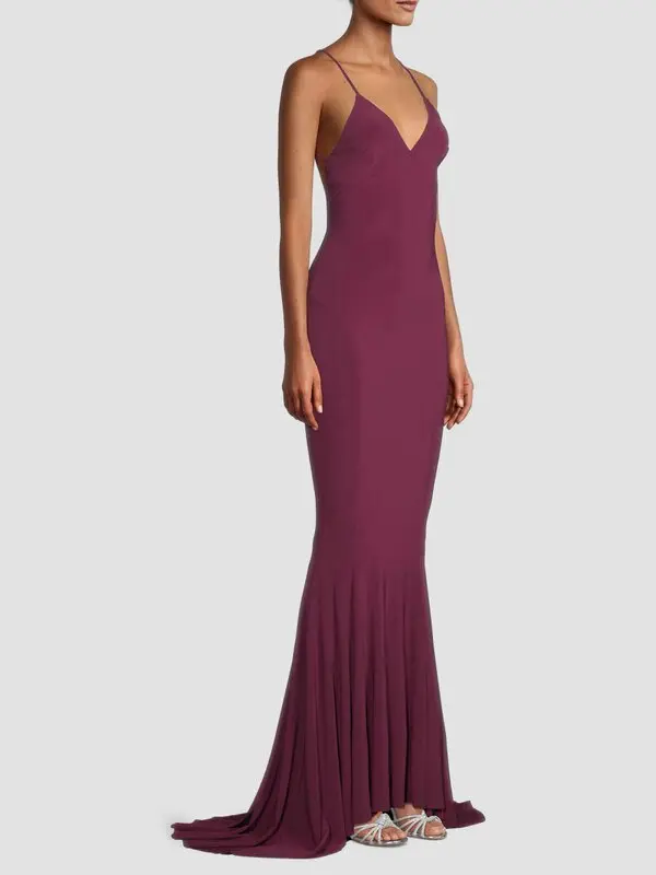 Norma Kamali Crisscross Scoopback Gown