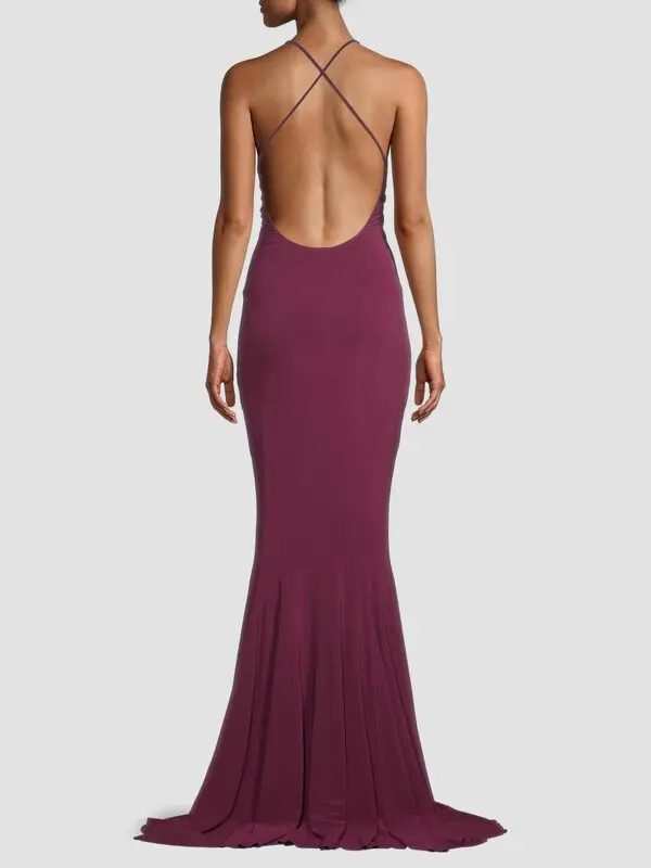 Norma Kamali Crisscross Scoopback Gown
