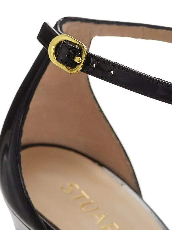 STUART WEITZMAN Discoplatform Nudistcurve Leather Sandals - Adobe