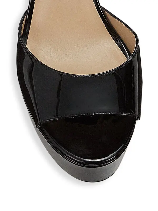 STUART WEITZMAN Discoplatform Nudistcurve Leather Sandals - Adobe
