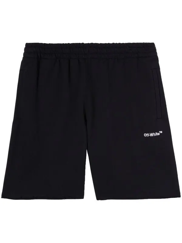 Off-White Helvetica Logo Track Shorts - Black