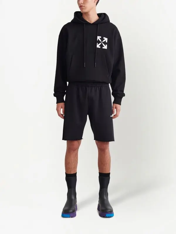 Off-White Helvetica Logo Track Shorts - Black