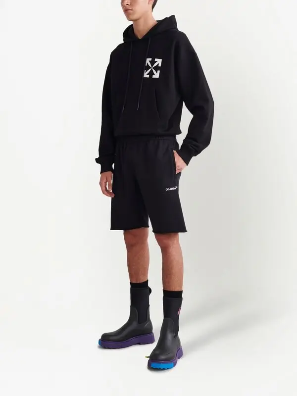 Off-White Helvetica Logo Track Shorts - Black
