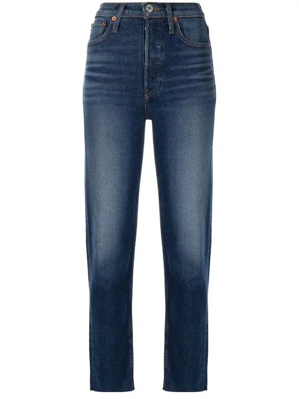 RE/DONE Stove Pipe High-rise Jeans - Blue